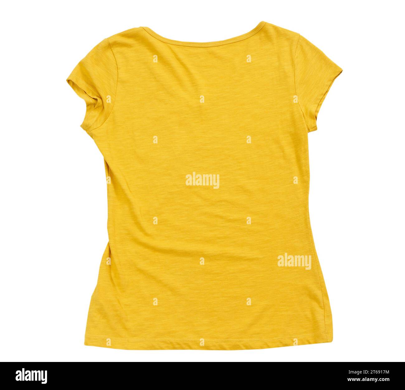 Back view of yellow T-shirt can be used as design template, yellow t ...