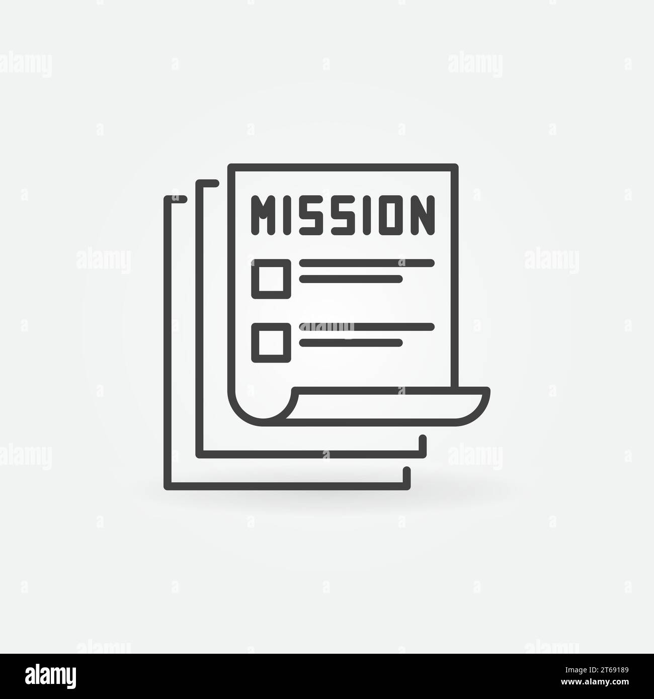 Mission documents vector concept icon or symbol in outline style Stock ...