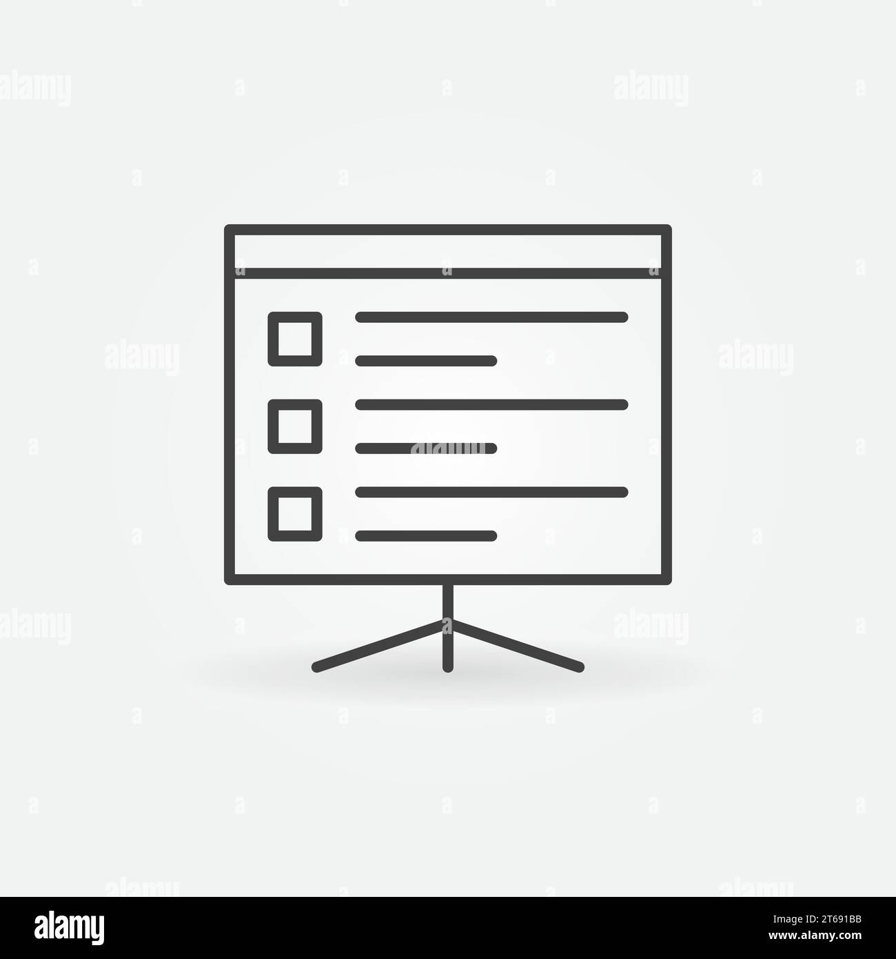 Screen for presentations or Projector Screen vector concept outline ...