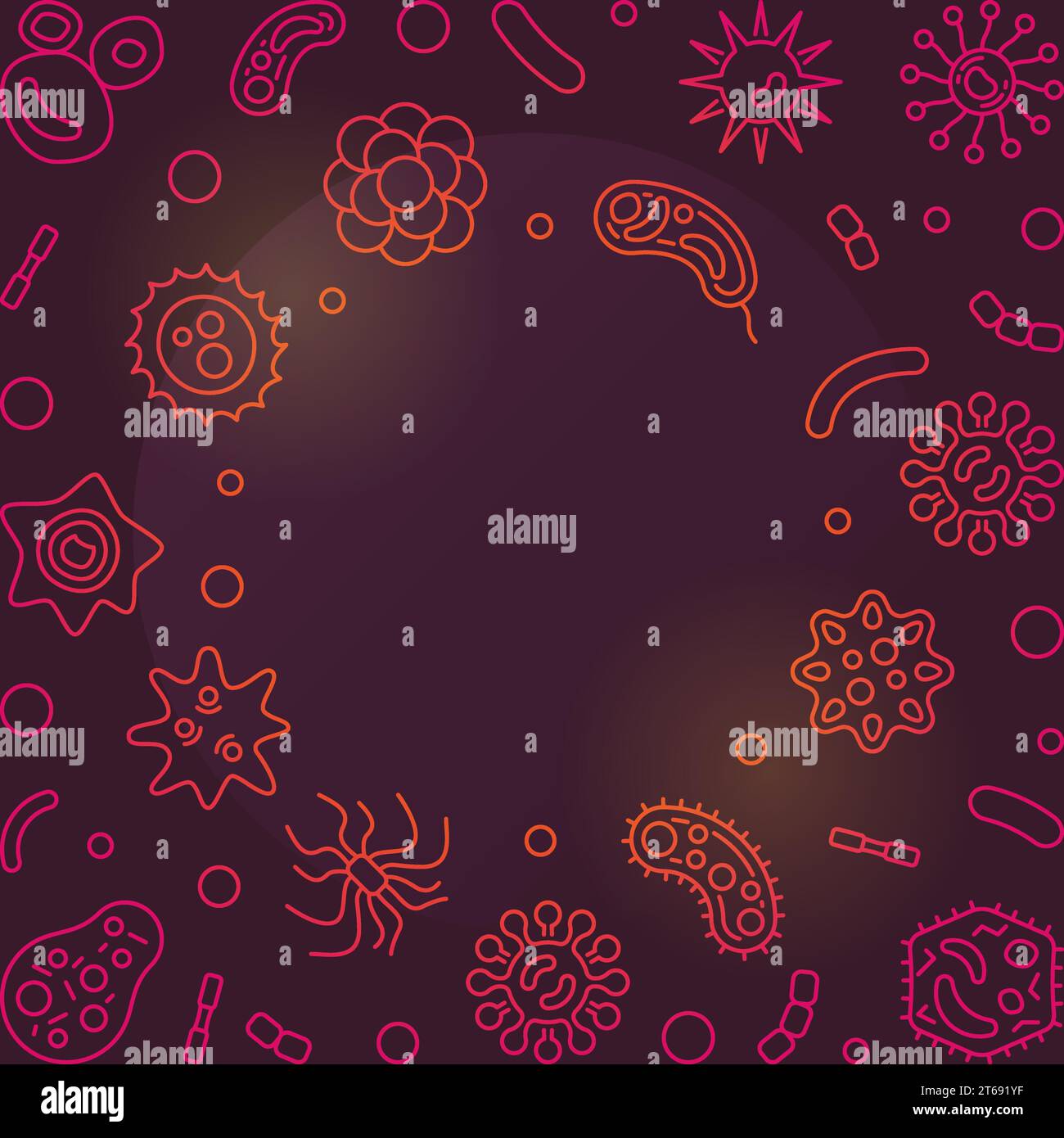 Bacteria dark red background with place for your text - vector concept ...