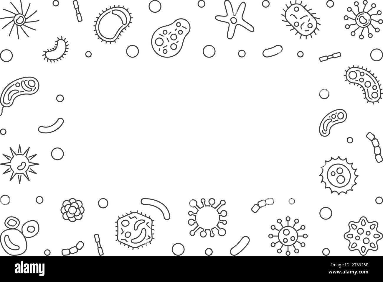 Bacteria horizontal background with with empty space for text. Vector ...