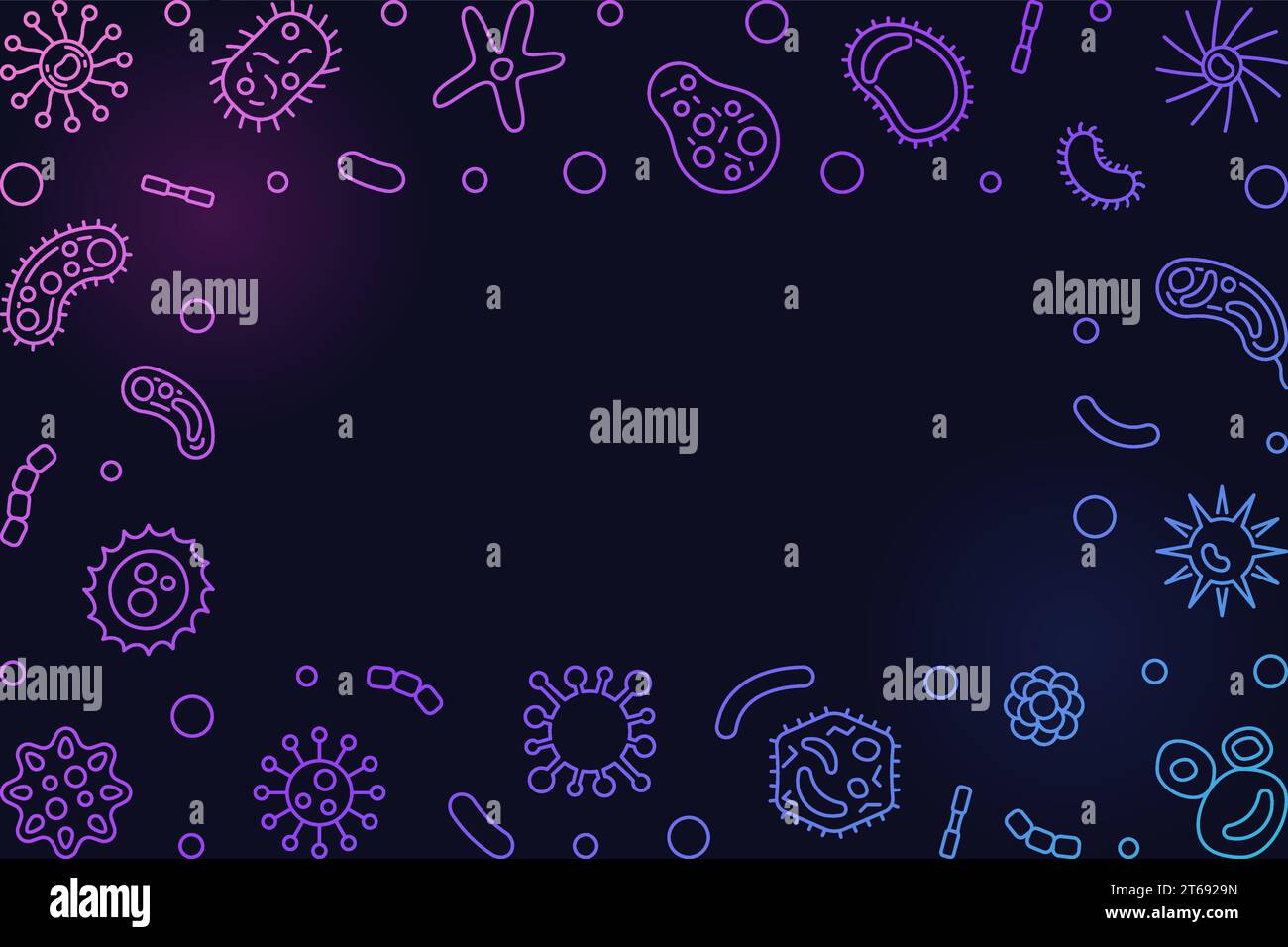 Bacteria creative horizontal background with place for your text ...