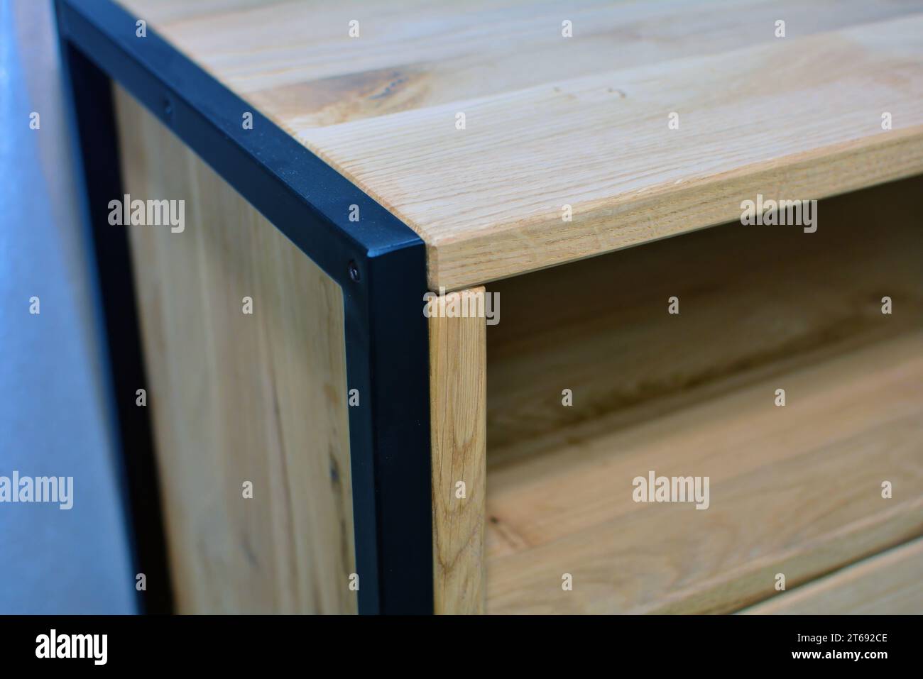 Wooden table corner and surface. Natural wood close view photo ...