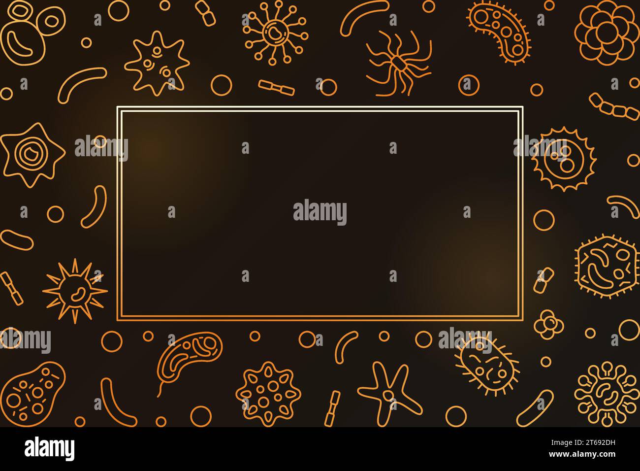 Pathogenicity golden horizontal frame. Vector concept illustration in ...