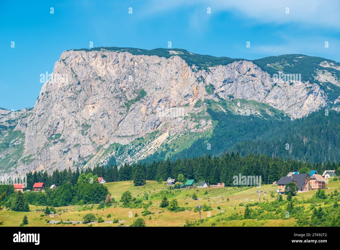 Mountain landscape near the small town of Zabljak. Durmitor National ...