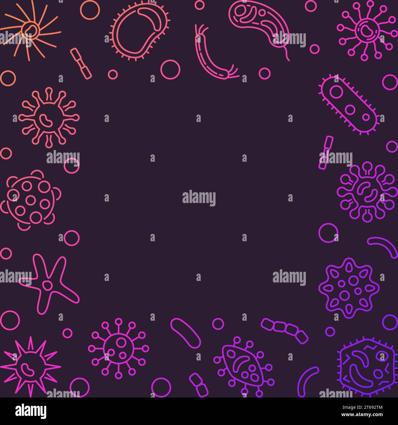 Microorganisms creative frame with place for your text - vector ...