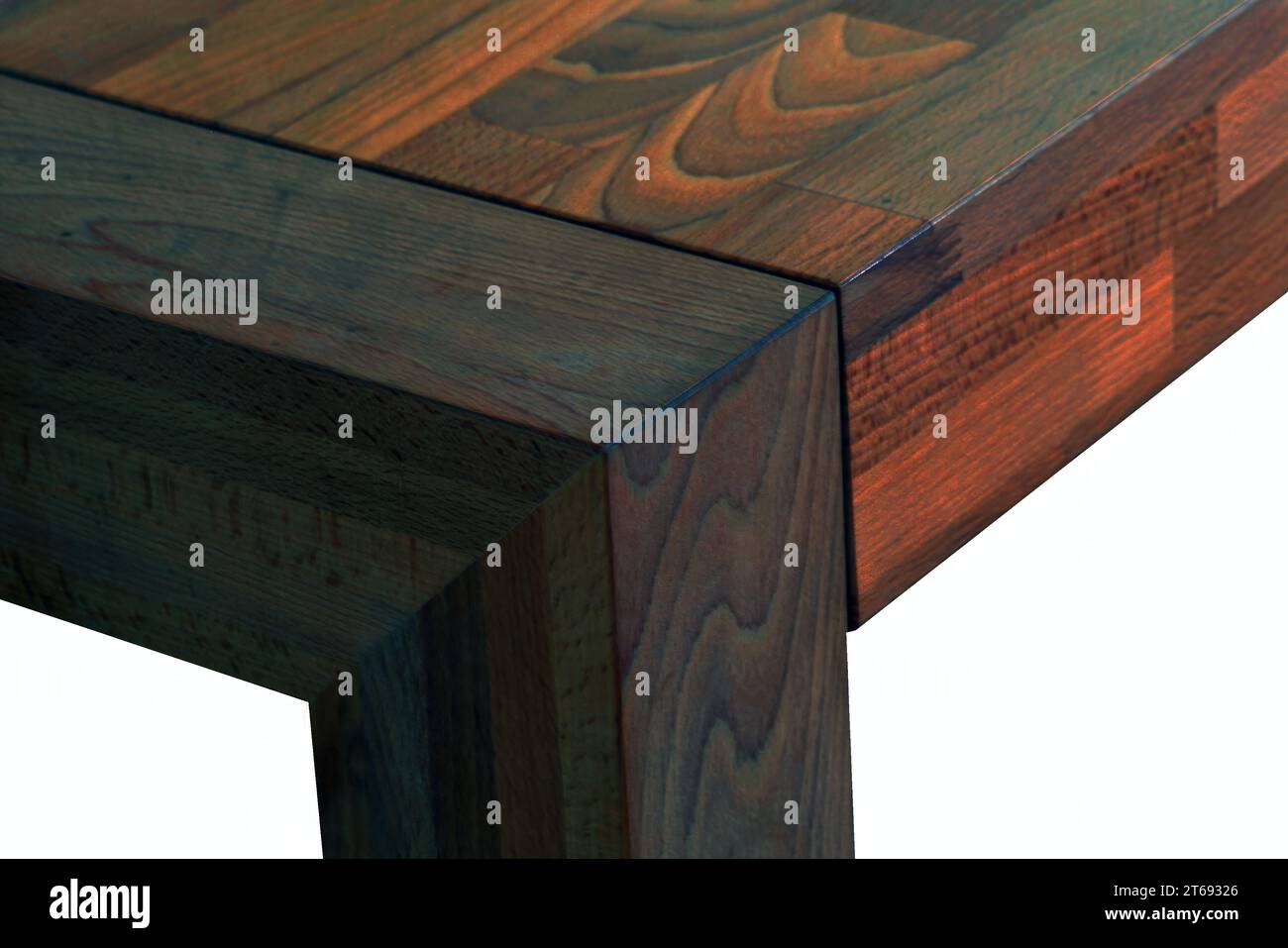 Wooden dinner table surface. Natural wood furniture close view ...