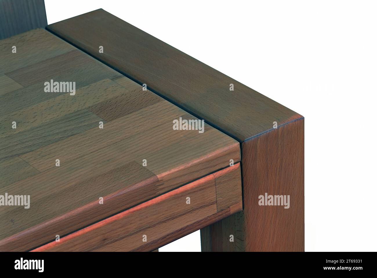 Wooden bench surface. Natural wood furniture close view, isolated over ...