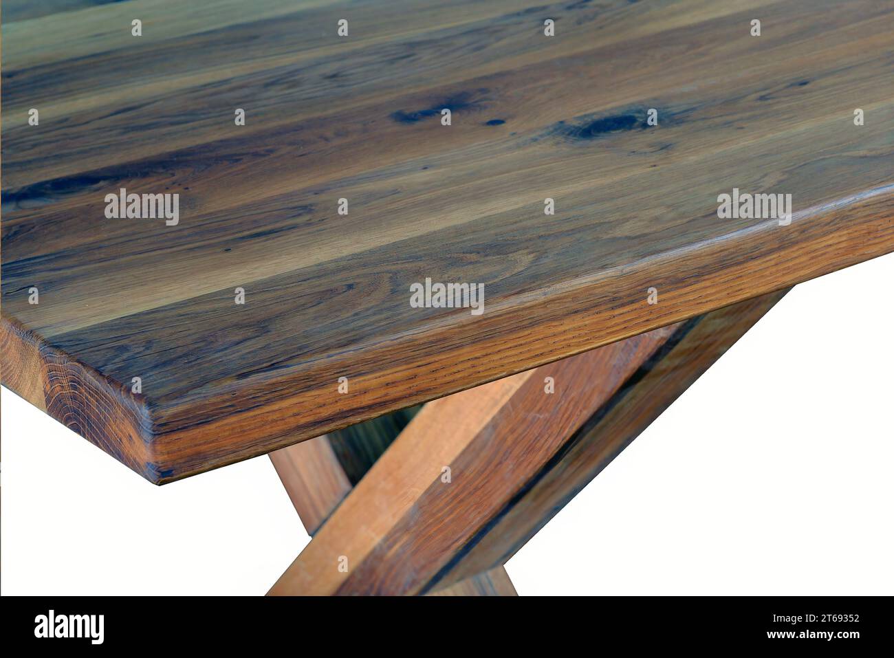 Wooden table surface. Natural wood furniture close view. Solid wood ...