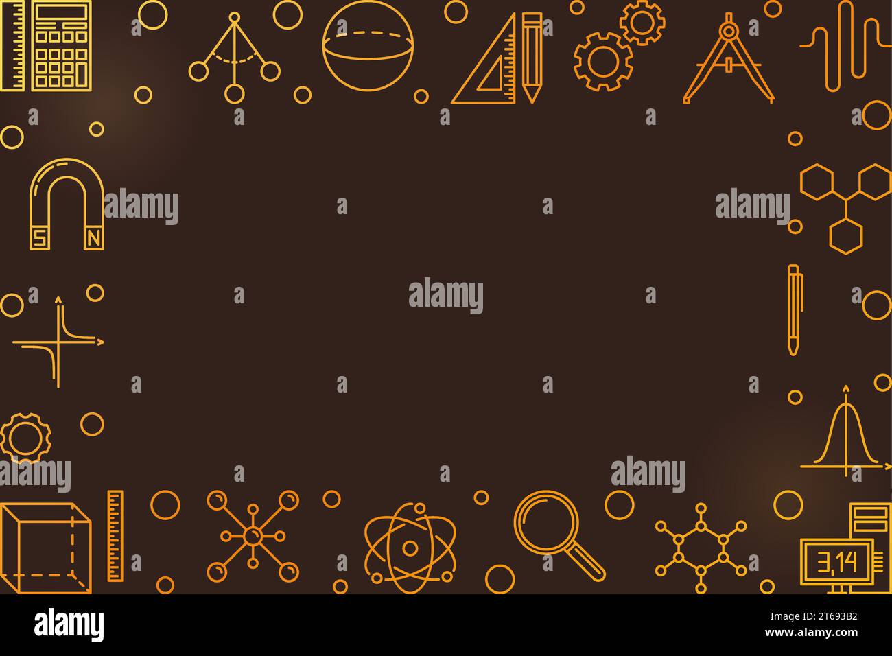 Stem Colorful Horizontal Frame With Empty Space For Text Vector Science Concept Illustration In