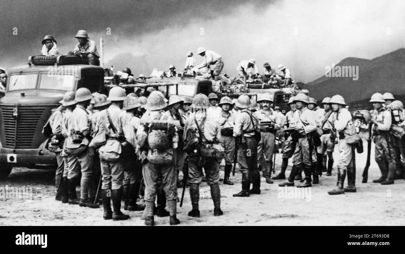 Japanese soldiers in Saigon in Vietnam . [automated translation] Stock ...