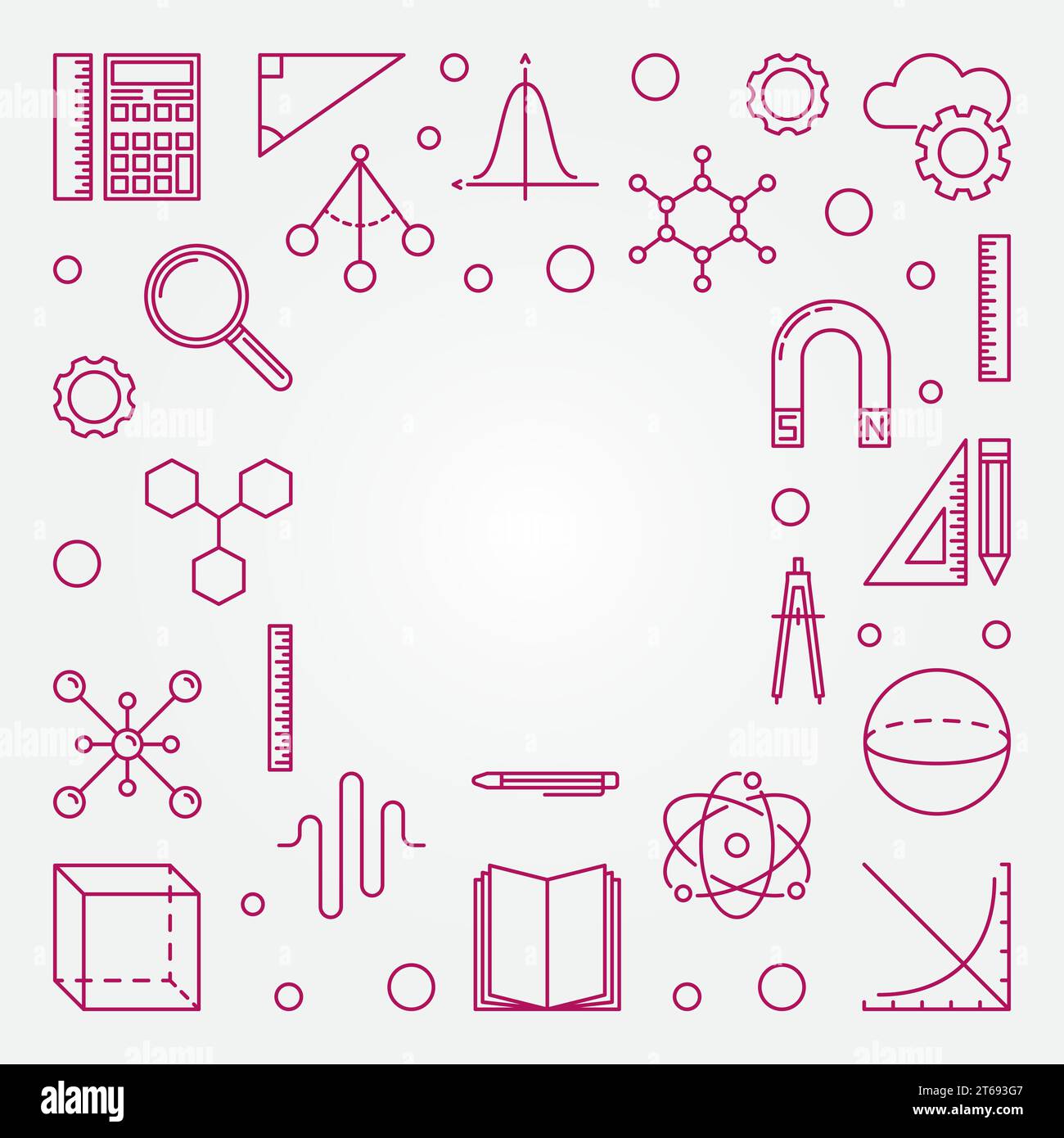 STEM red square frame with white background. Vector concept ...