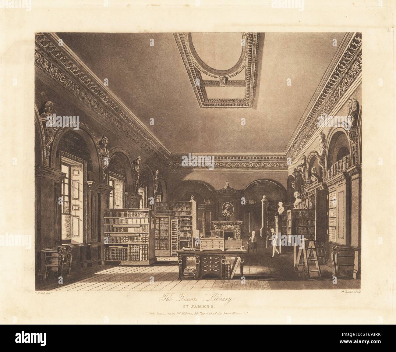 The Queen's library, St James Palace, 1816. William Kent built the ...