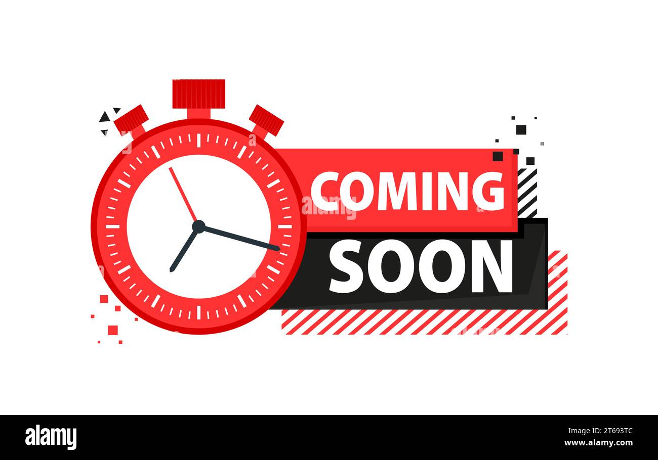 Red and Black Coming Soon Countdown Clock Vector Design. Vector illustration Stock Vector Image ...