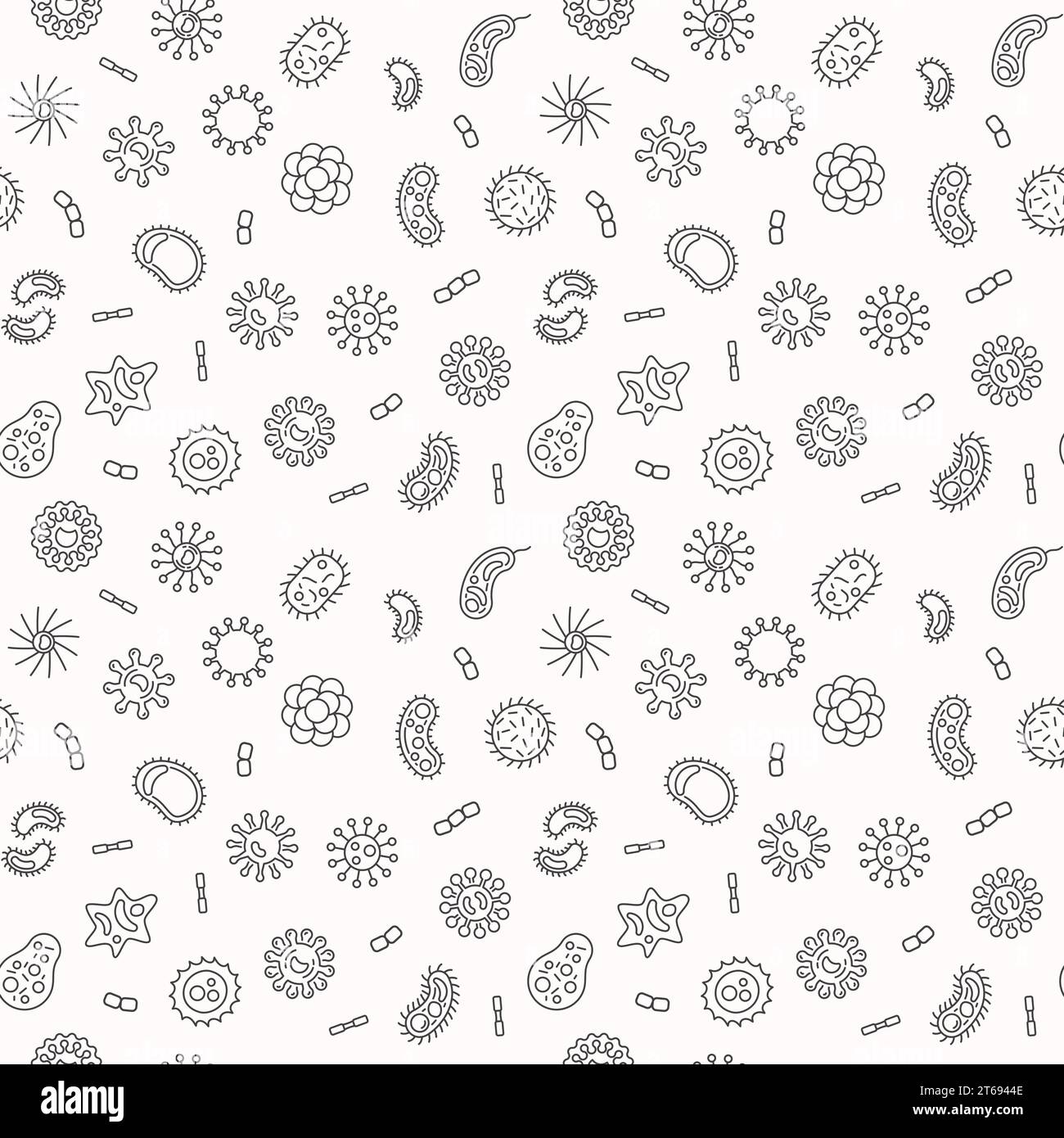 Seamless bacteria and microorganism pattern or background. Vector ...