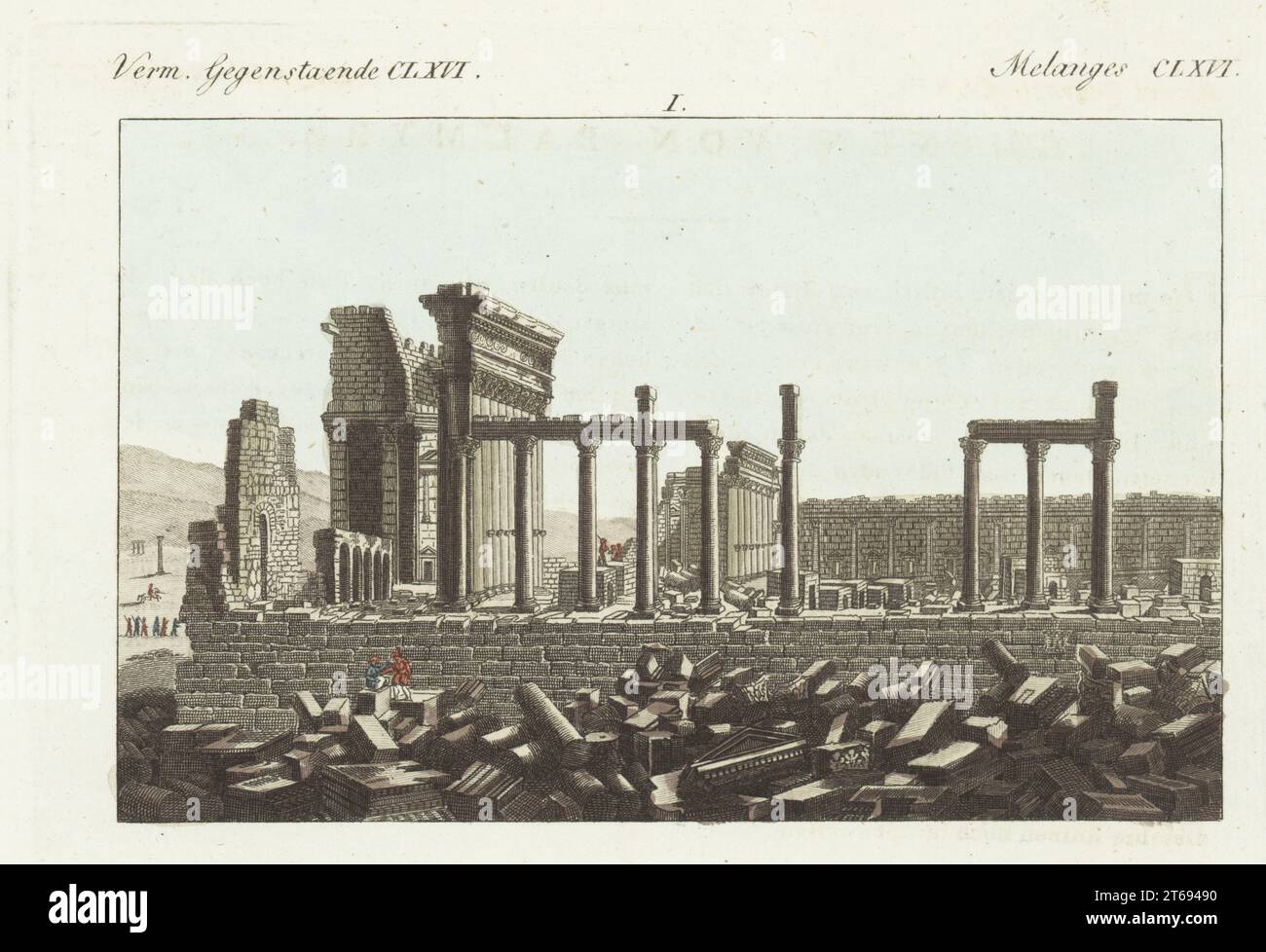 Ruins at Palmyra, Syria. Temple of Bel, Temple of the Sun or the Temple ...