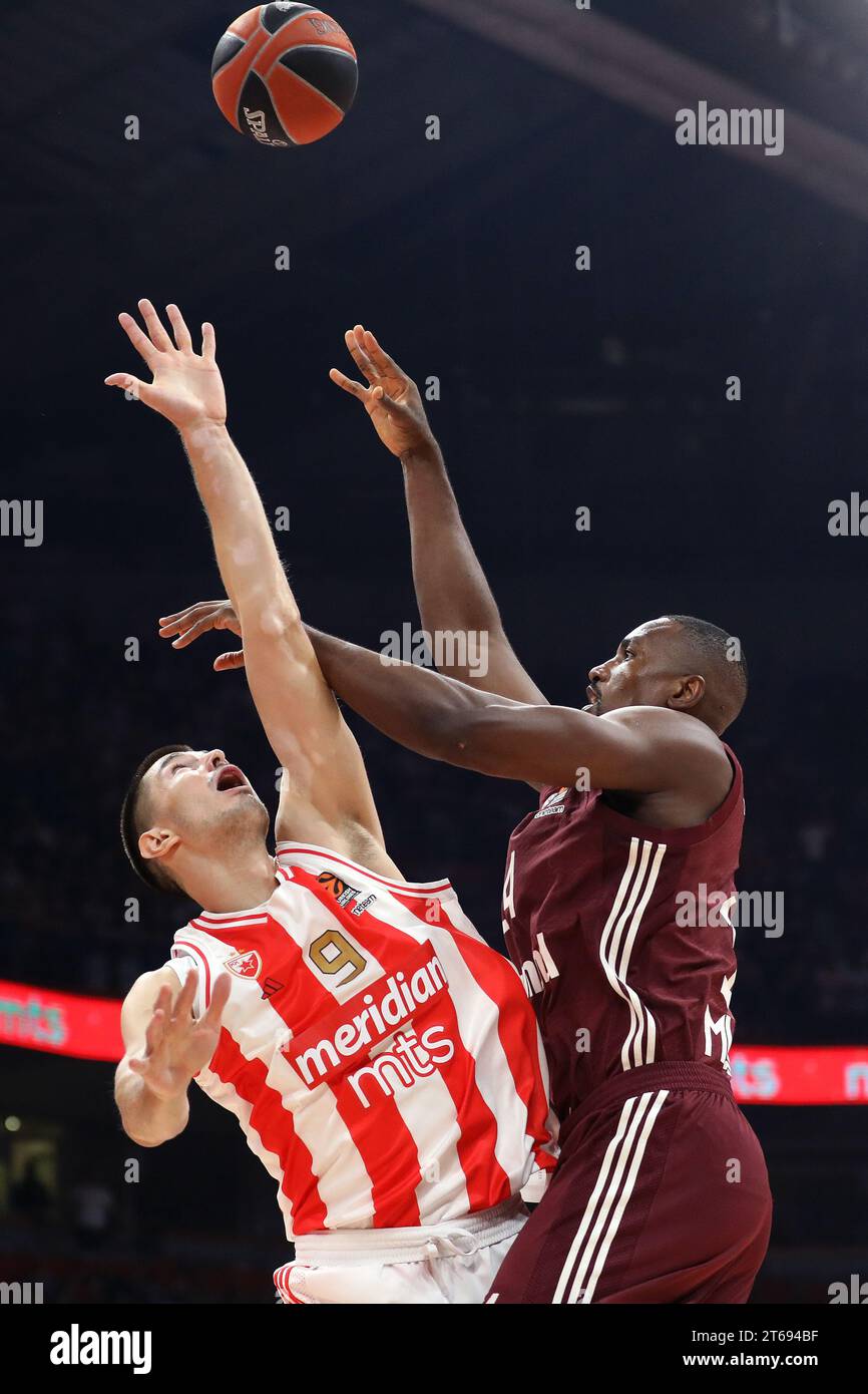 Belgrade, Serbia, 2 November, 2023. Luka Mitrovic of Crvena Zvezda ...