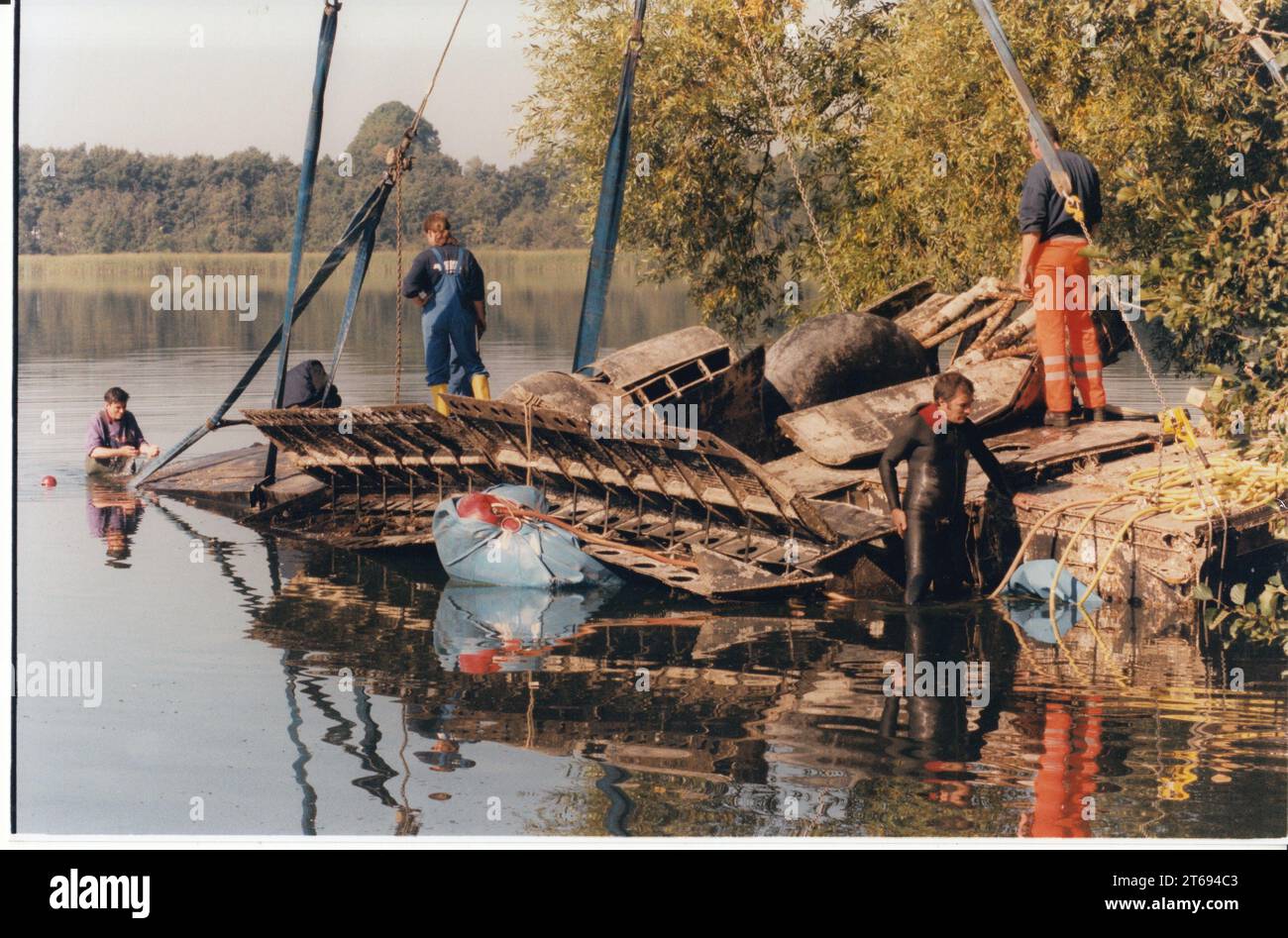 "Recovery of wreckage (wings) of a 4-engine British ""Avro Lancaster ...