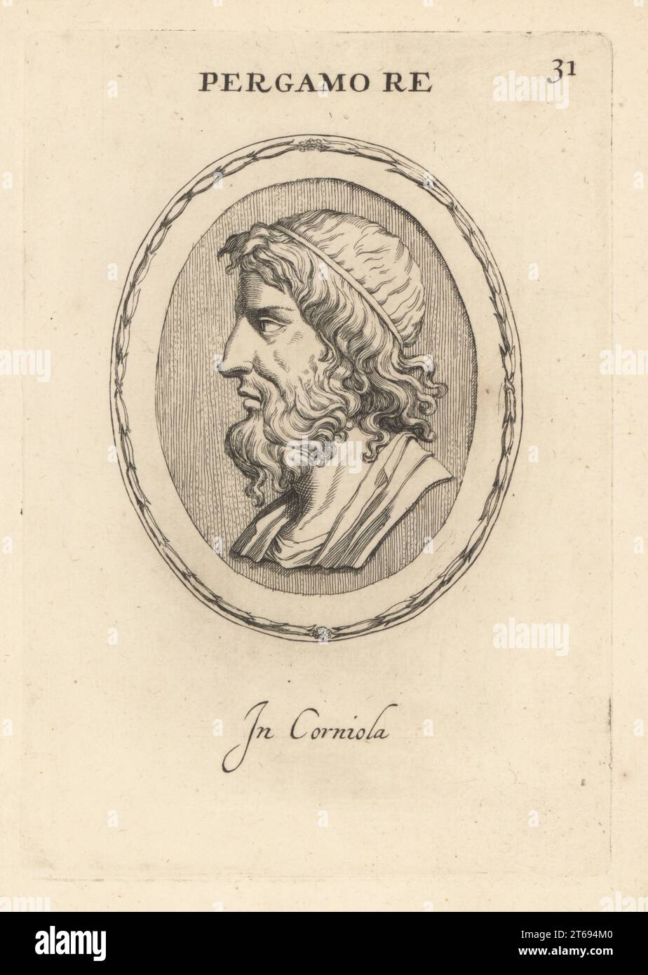 Bust of King Pergamon, founder of the city of Pergamon, in the Attalid ...