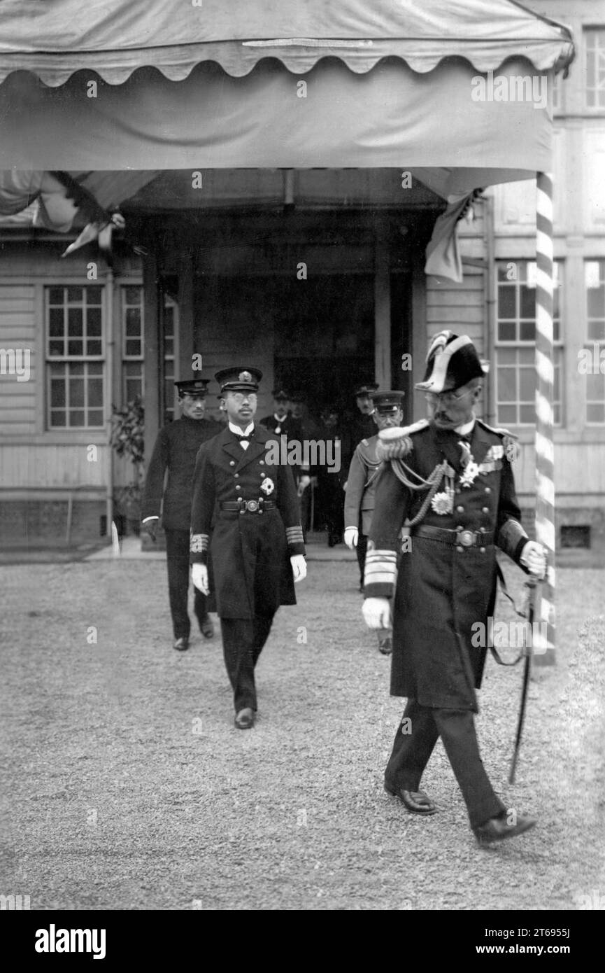 The future Emperor Hirohito (2nd from right) attends the graduation ...
