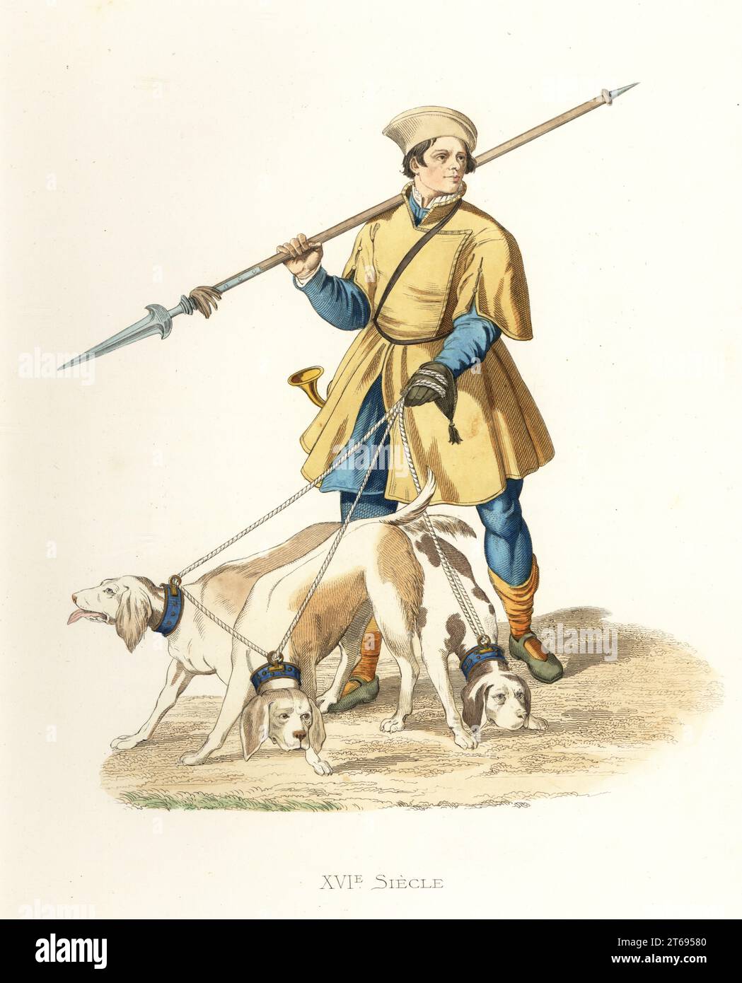 Houndsman to King Francis I, France, 16th century. He wears a yellow ...