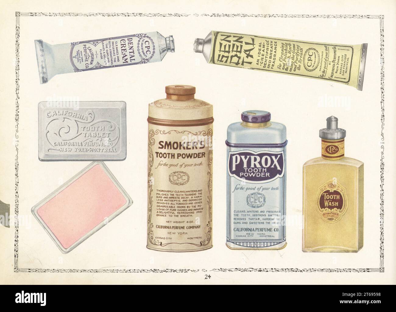CPC brand cosmetics from 1926. Tubes of Dental Cream and Sen-Den-Tal ...