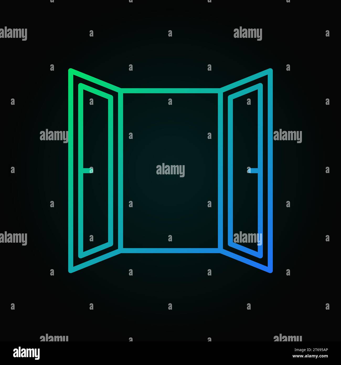 Open Window colored line icon. Vector window symbol or logo element in ...