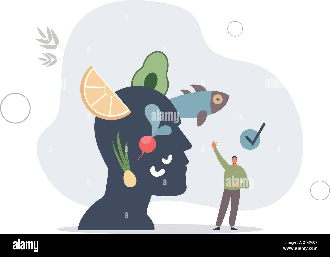 Mindful eating and healthy daily food consumption awareness.Vegetable ...