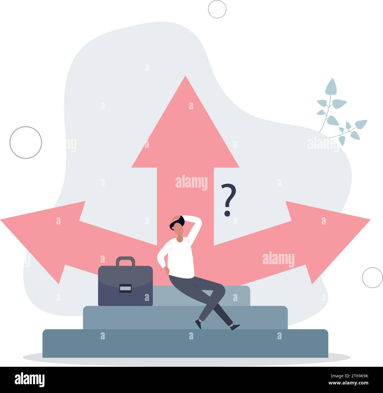 Crossroads as business strategy choice and future options.Businessman ...