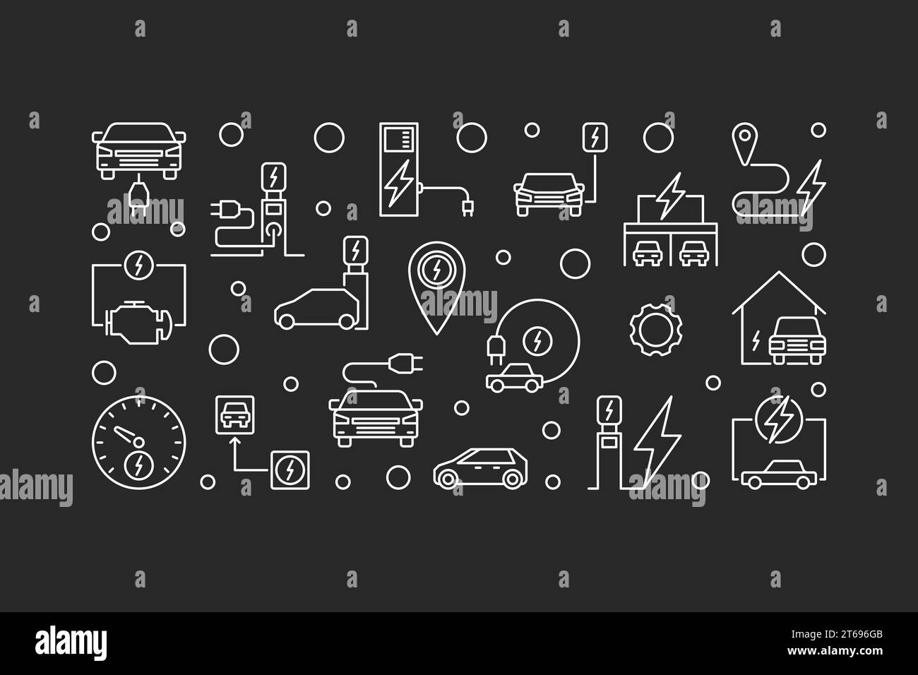 Charging point outline illustration. Vector EV charge point concept ...
