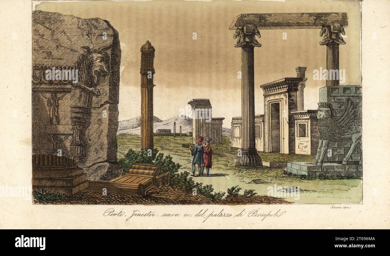 Doors, windows and walls in the ruins of the Palace of Persepolis ...