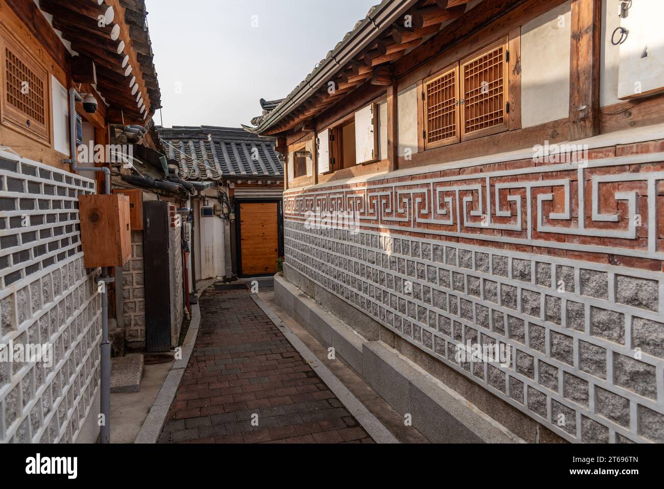 Bukchon Hanok village old traditional Korean architecture district and ...