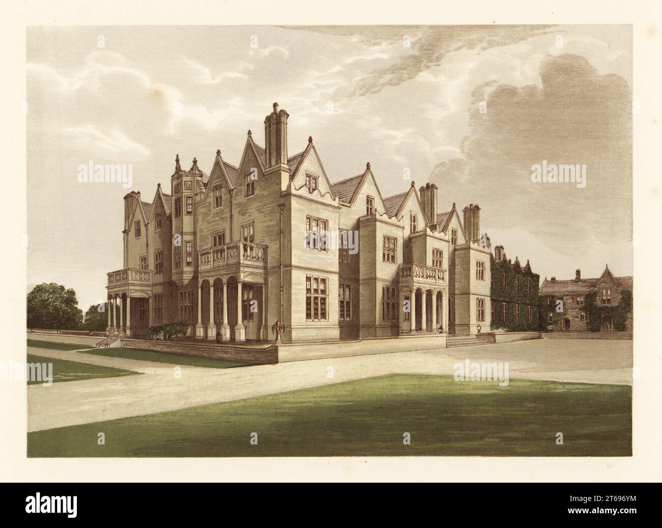 Acton Reynald Hall., Shropshire, England. Neo-Jacobean style mansion ...