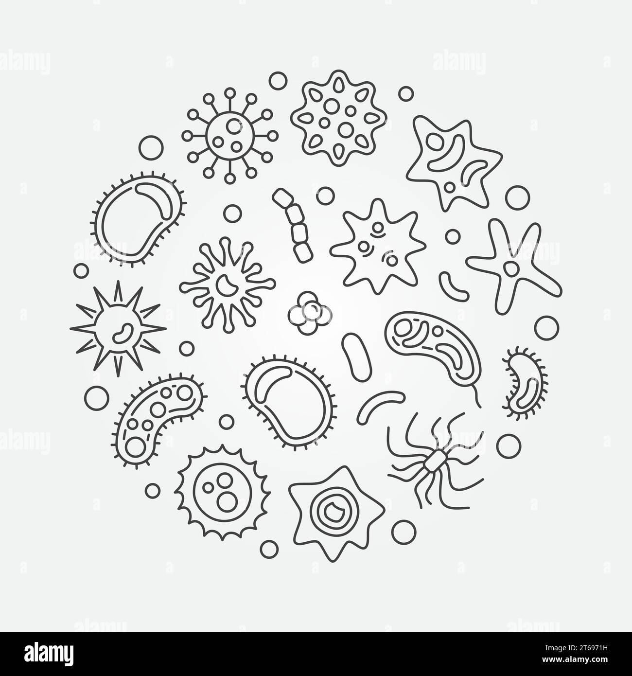 Bacterium round vector microbiology concept illustration made with ...