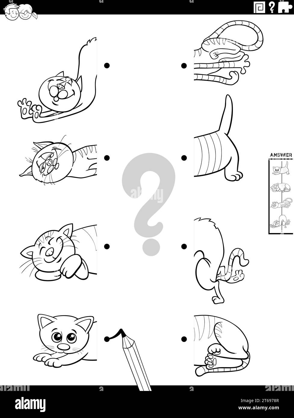 Black and white cartoon illustration of educational activity of ...