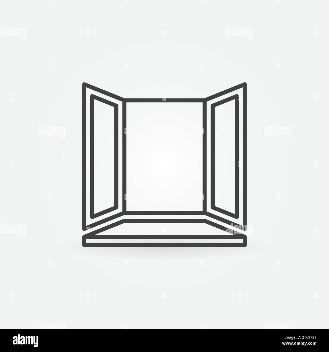 Vector window with window-sill concept minimal icon or logo element in ...