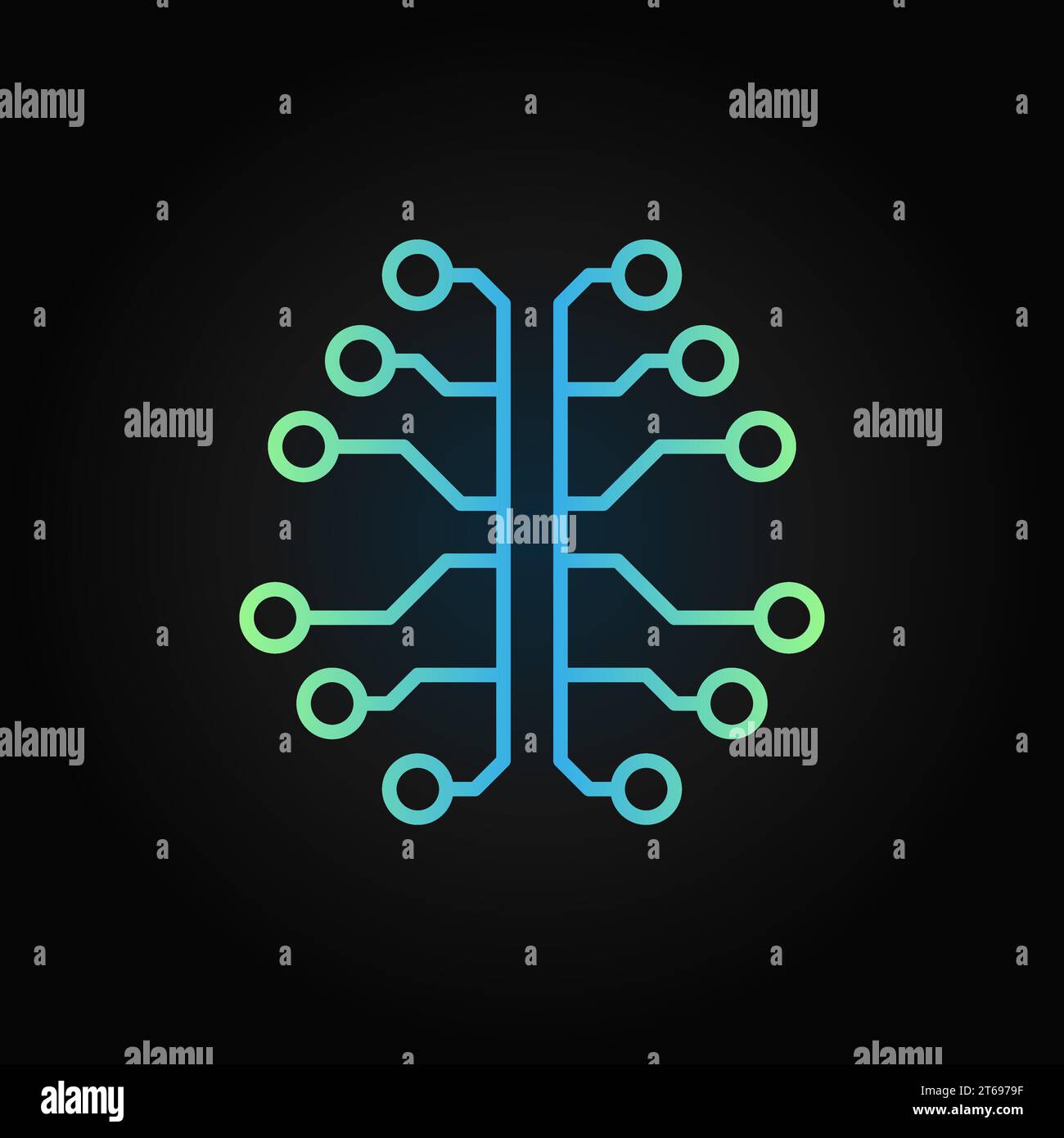 Artificial Intelligence brain creative line icon. Vector cyberbrain ...
