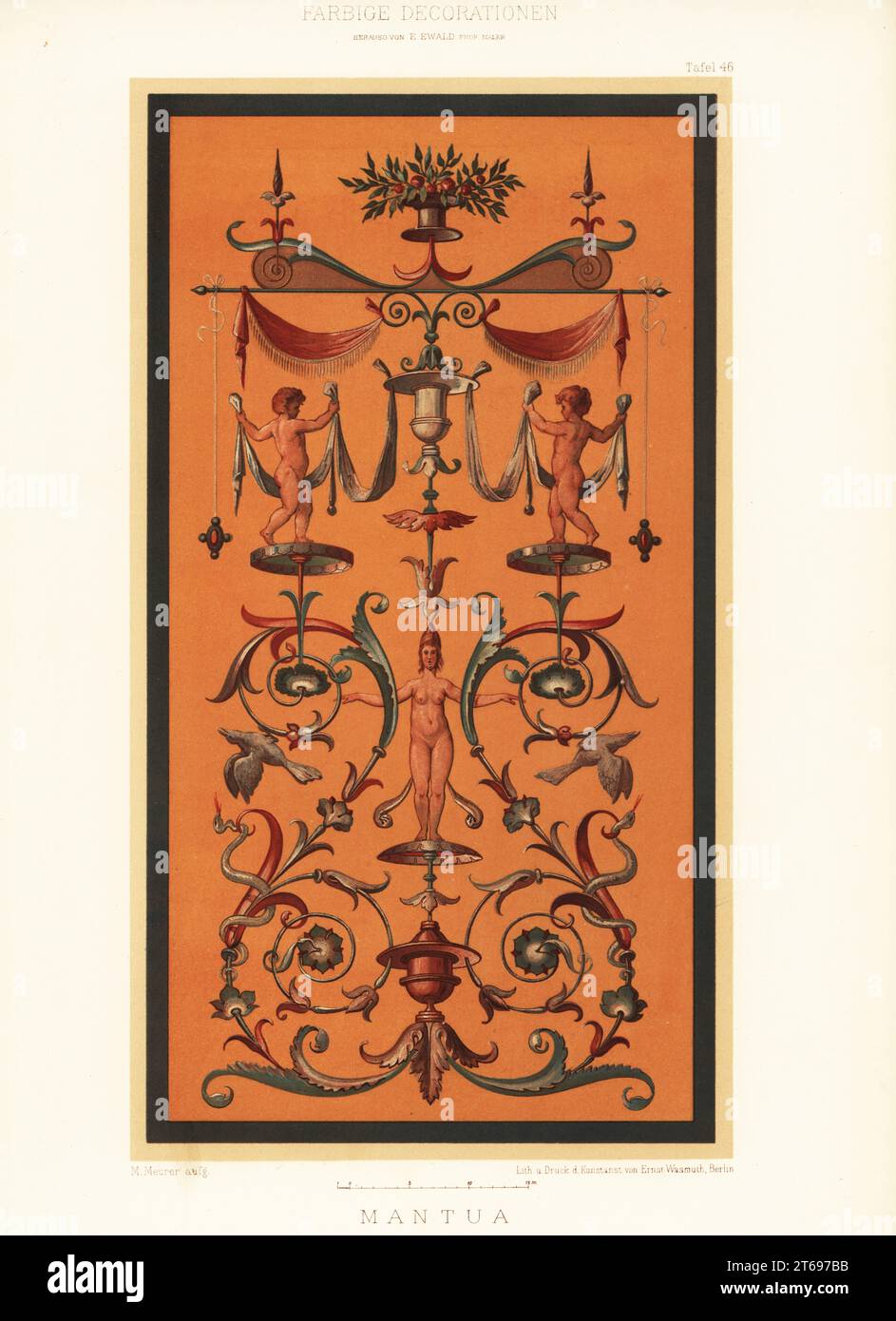 Wall panel from the Ducal Palace, Mantua, Italy, 16th century. Palazzo ...