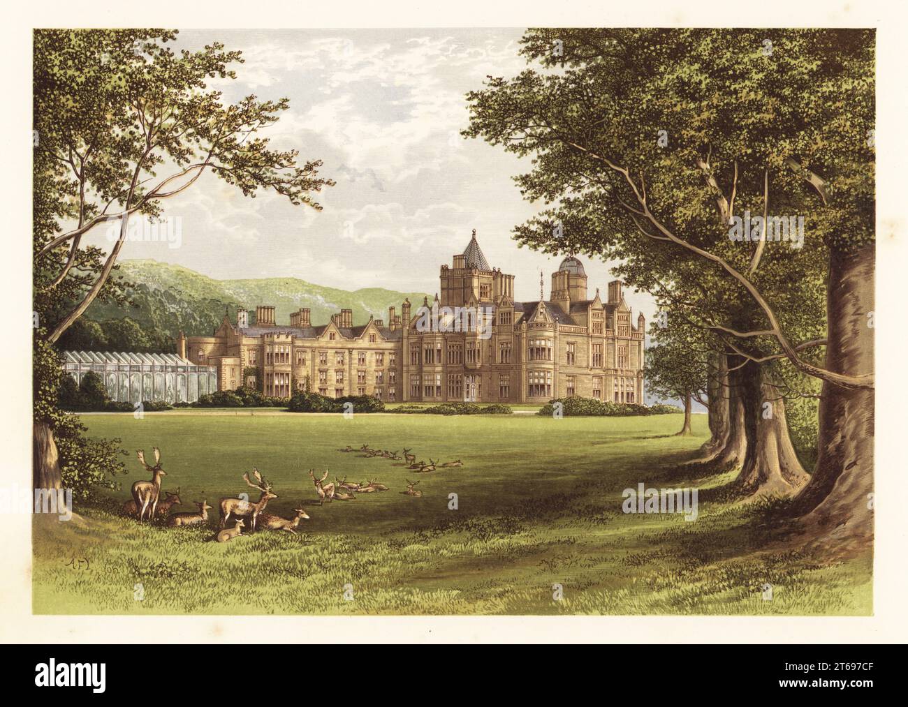 Holker Hall, Lancashire, England. Jacobean Revival-style house built by ...