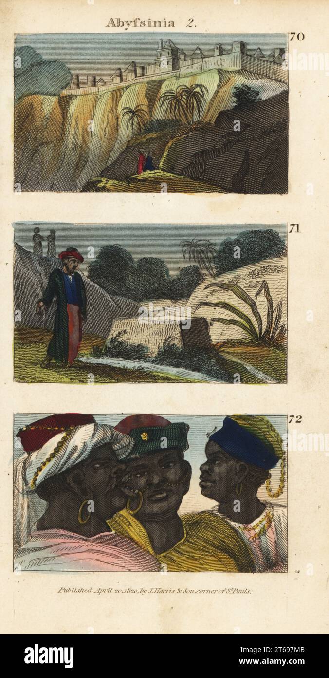 View of Gondar city in Abyssinia 70, the source of the Nile River at ...