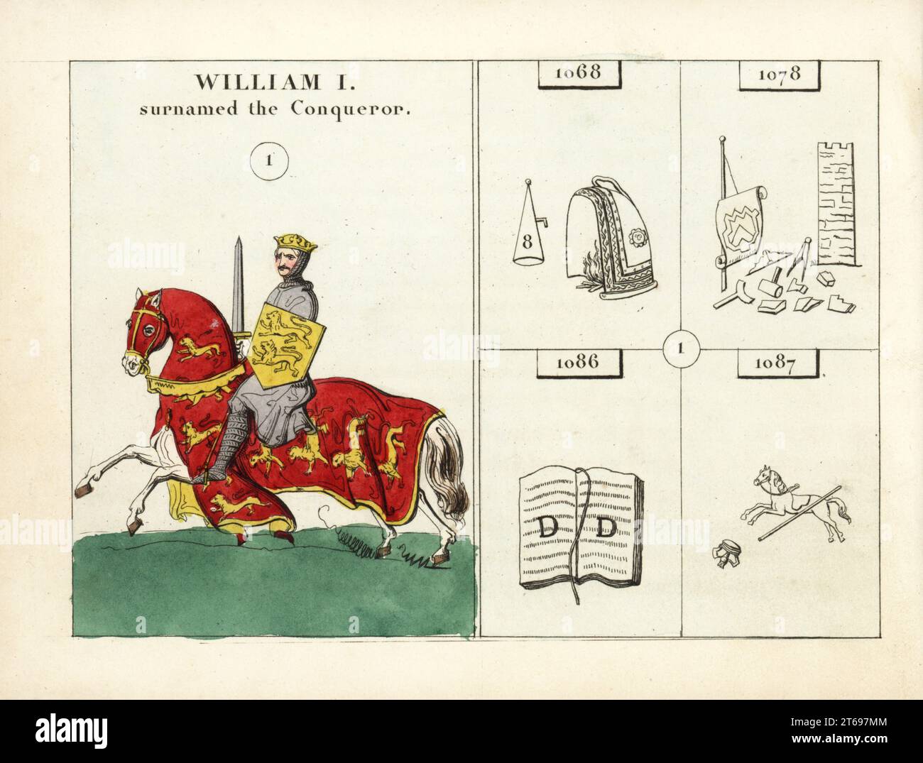 Portrait of King William I of England, with emblems. William the ...