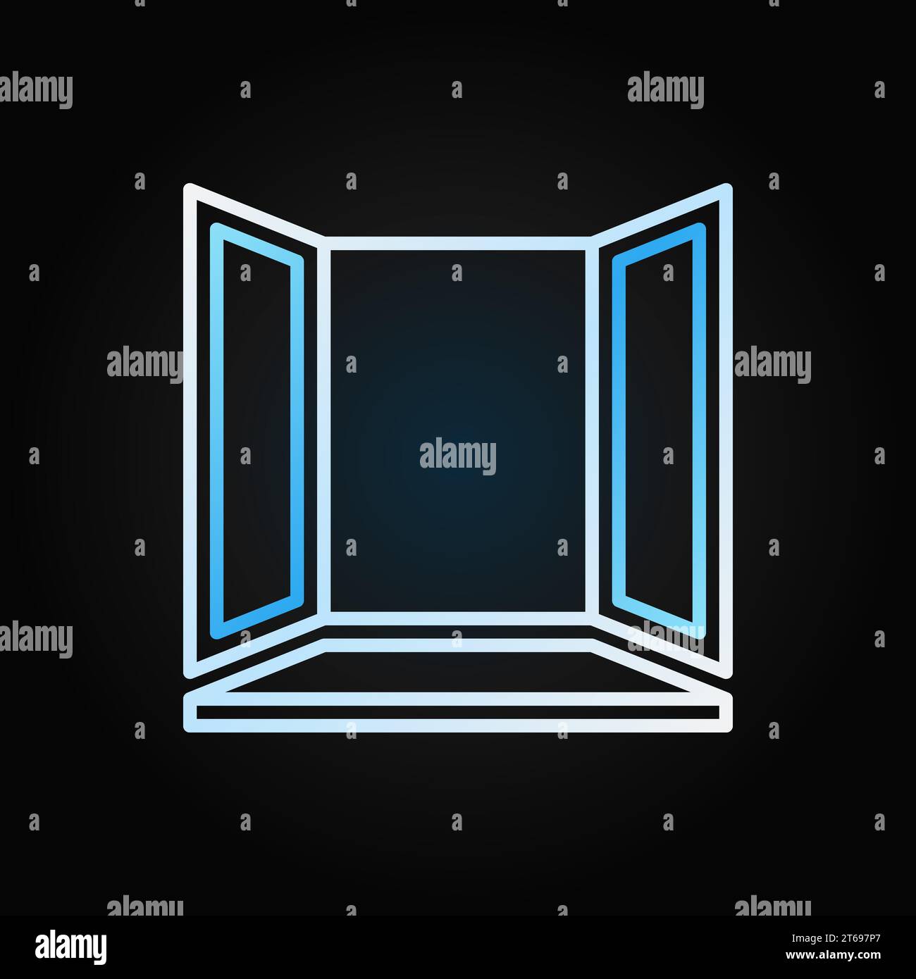 Vector window with window-sill concept colored icon or logo element in ...