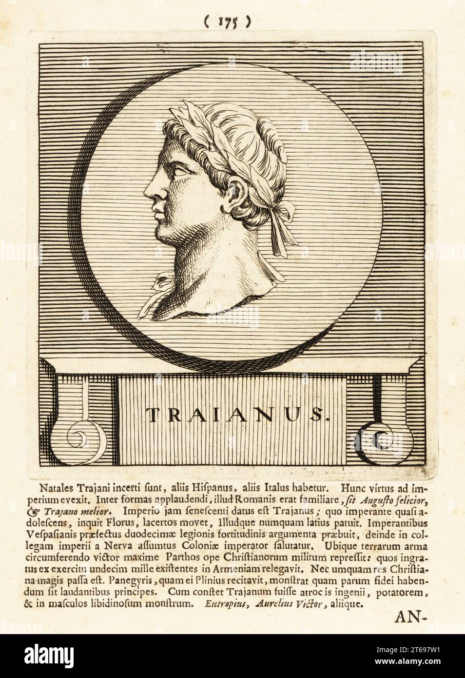 Roman Emperor Trajan in laurel wreath, 53-117. Marcus Ulpius Nerva ...