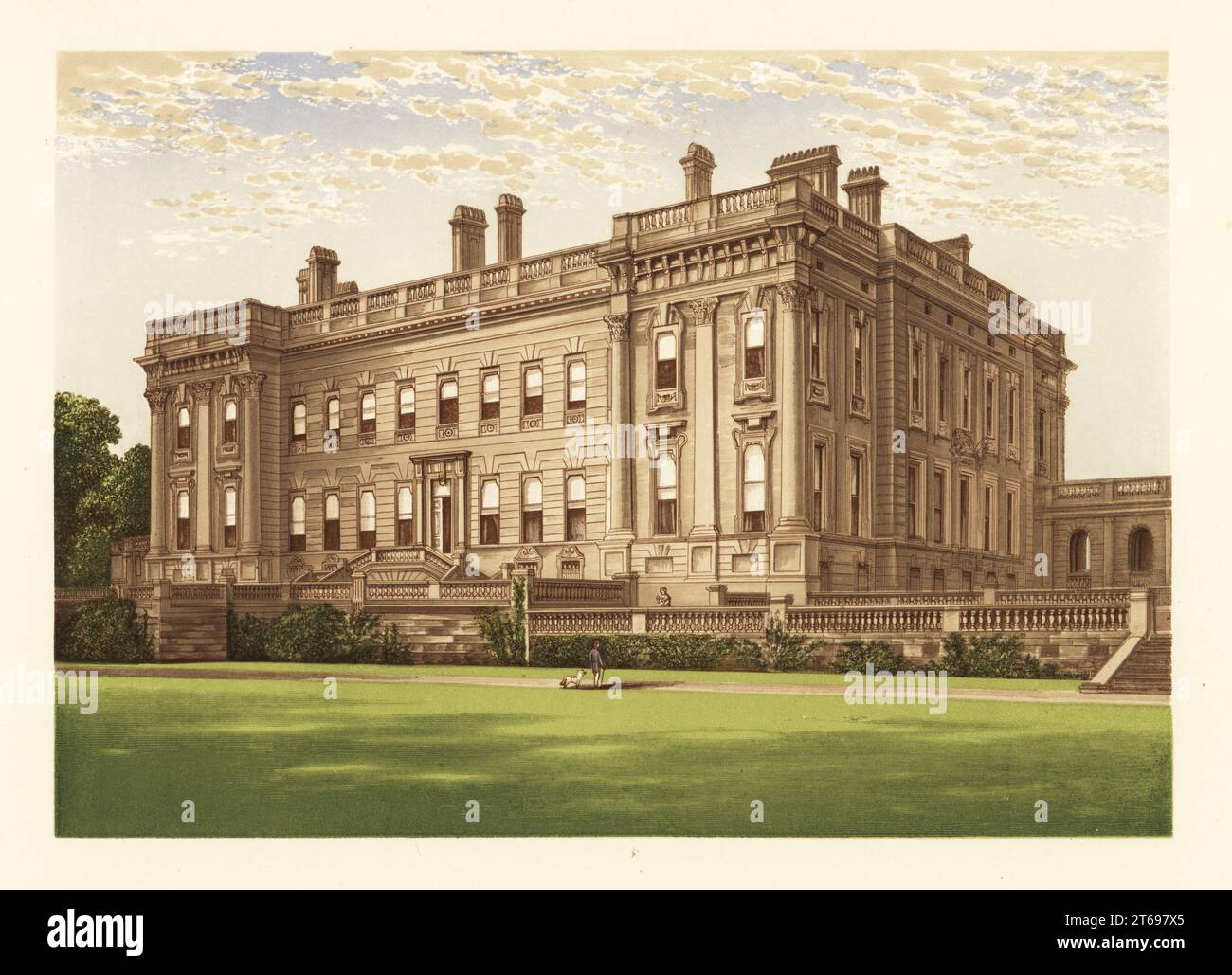 Heythrop, Oxfordshire, England. Stately home built in the Grecian style ...