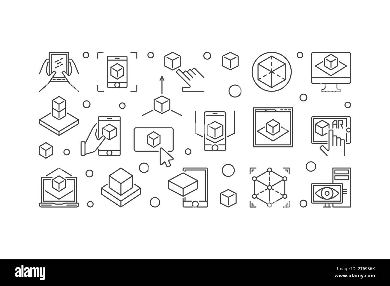 AR Technology vector concept illustration or horizontal banner made ...