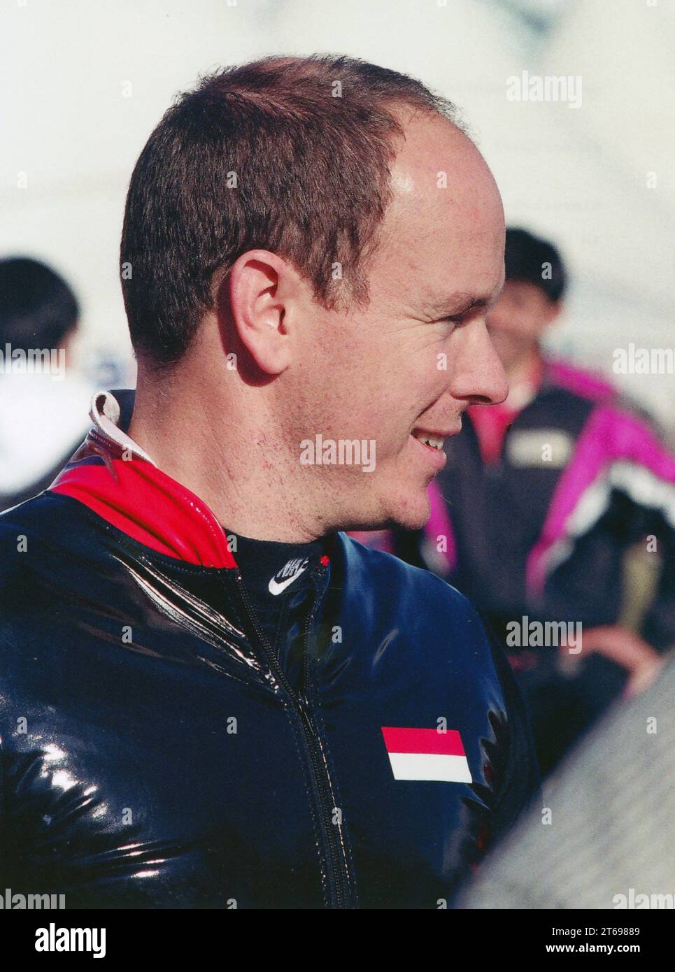 Albert Grimaldi in a racing suit as a participant in the Four-man ...