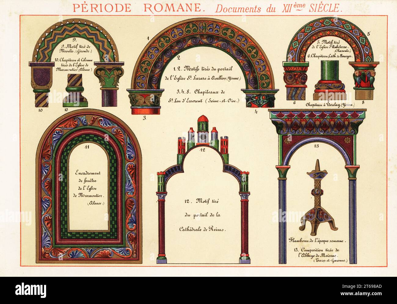 Motifs, capitals, window frames, design elements and lantern from ...
