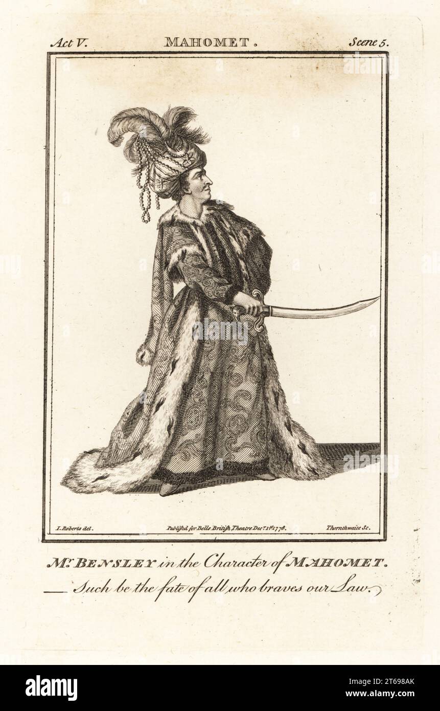 Mr Robert Bensley in the character of Mahomet in James Millers Mahomet ...