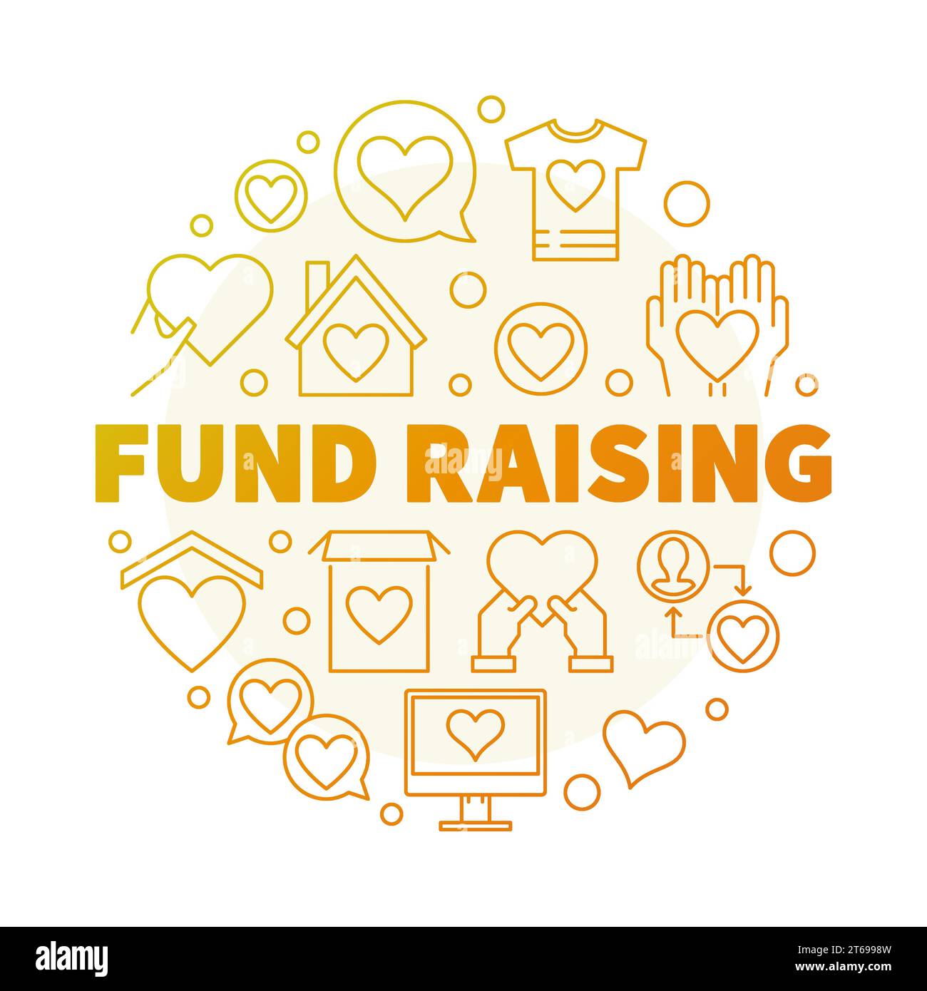 Fund Raising round vector creative outline illustration Stock Vector ...