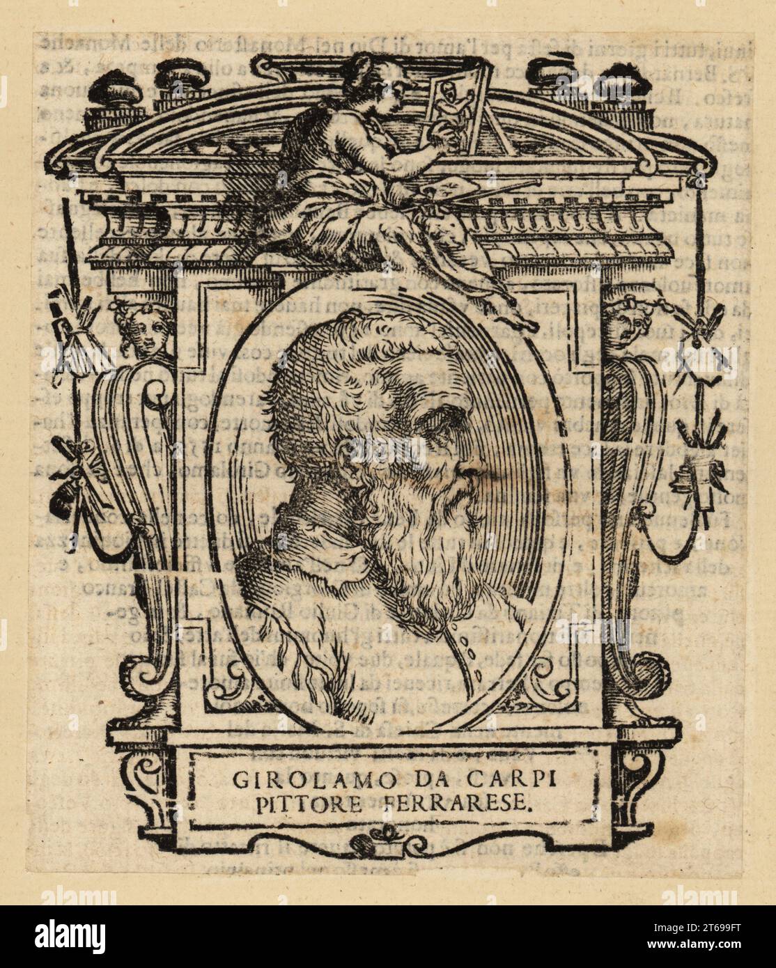 Portrait of Girolamo Da Carpi, Italian painter and decorator who worked ...